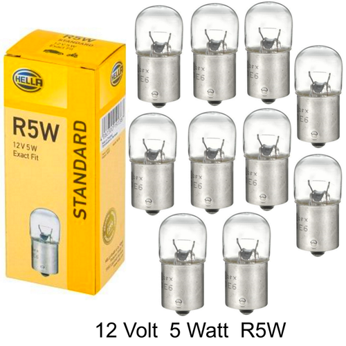 50x Hella 12V 5W R5W BA15s Glühlampen Glühbirne Lampe Kugellampe H121w ...