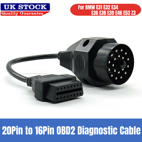 20Pin to 16Pin OBD2 OBDII Diagnostic Cable Adapter Connector for BMW ...