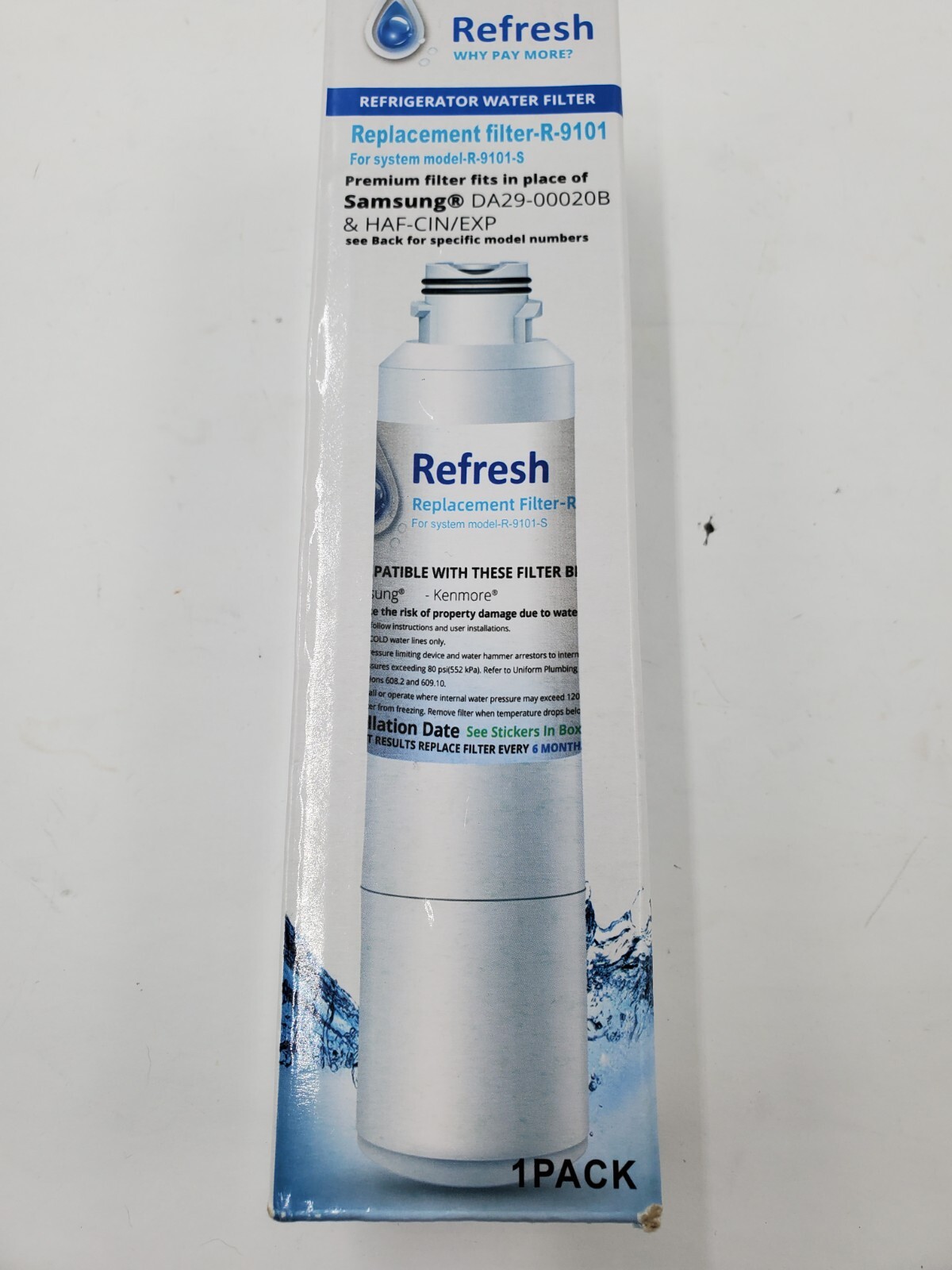 Refresh Refrigerator Water Filter R-9101 R-9101-S Fits Samsung DA29 ...