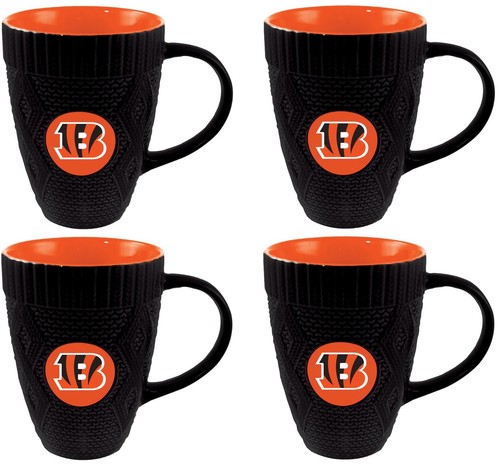 4- NFL Cincinnati Bengals Football Ceramic Coffee Mugs Drink Cups 16oz ...