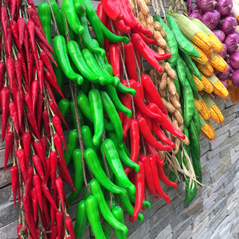1 Bunch Hanging Fake Vegetable Artificial Corn Pepper Garlic Hanger ...