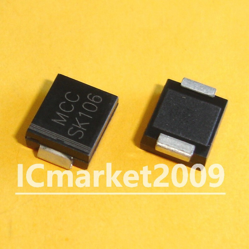 50 PCS SK106 SMC DO-214AB 10Amp 60 Volts SMD Schottky Barrier Rectifier ...