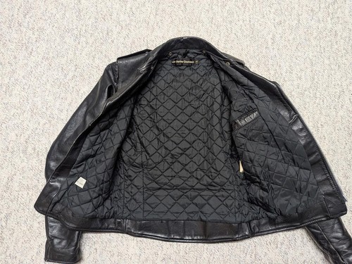 vintage 1970s jacket HARLEY DAVIDSON black 38 tall long AMF motorcycle ...