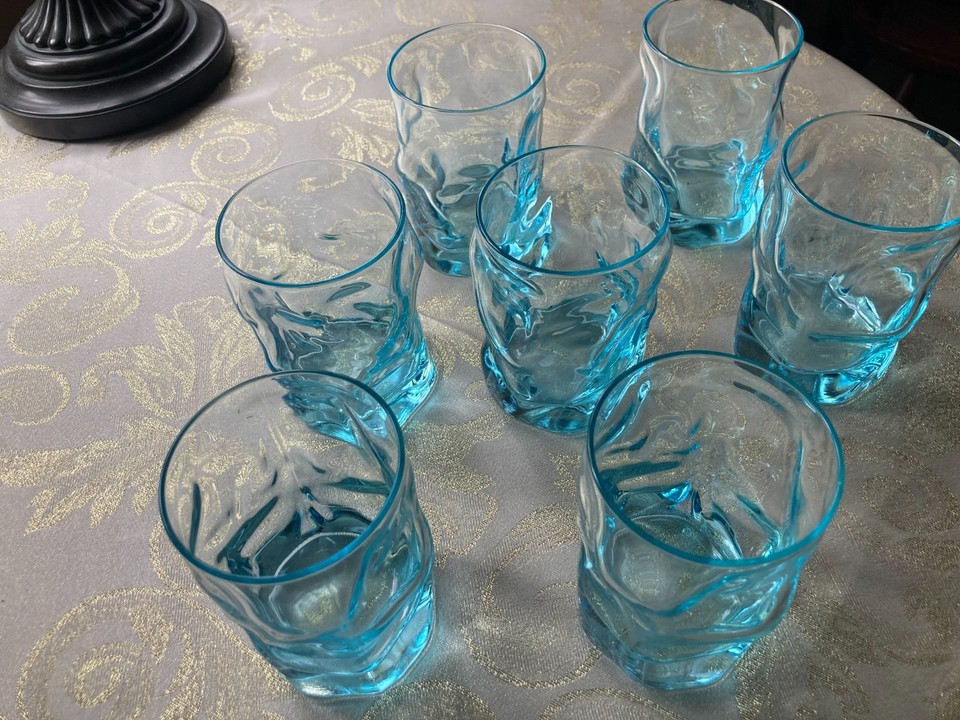 7 Bormioli Rocco Sorgente Blue Double Old Fashioned Set Drinking ...