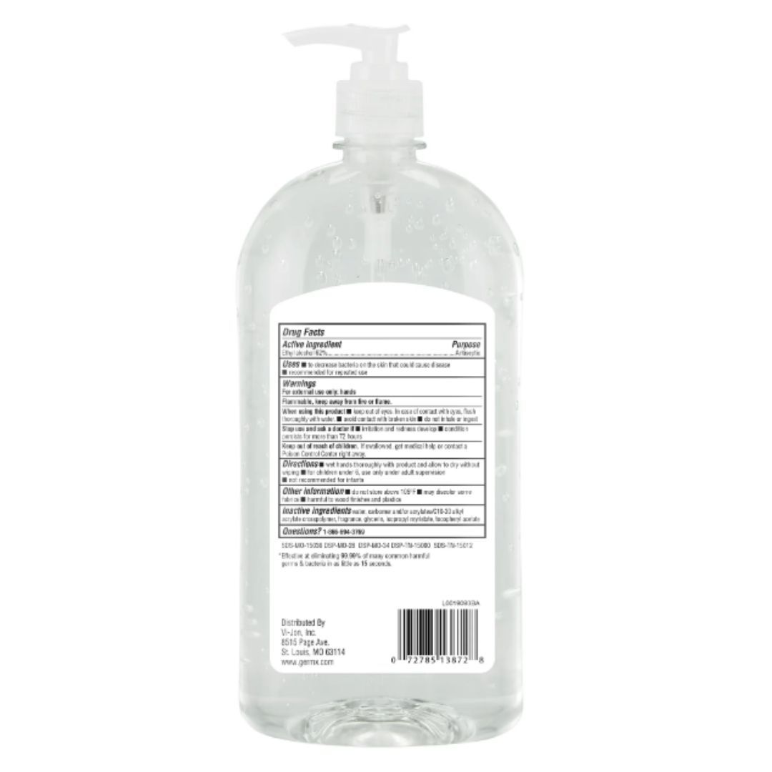 Germ-X Gel Hand Sanitizer, Bottle of Gel Hand Sanitizer with Cap ...