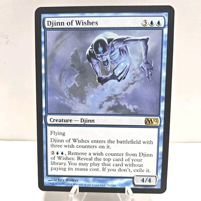 Djinn of Wishes Rare Core M12 Magic the Gathering 51/249 MTG Blue ...