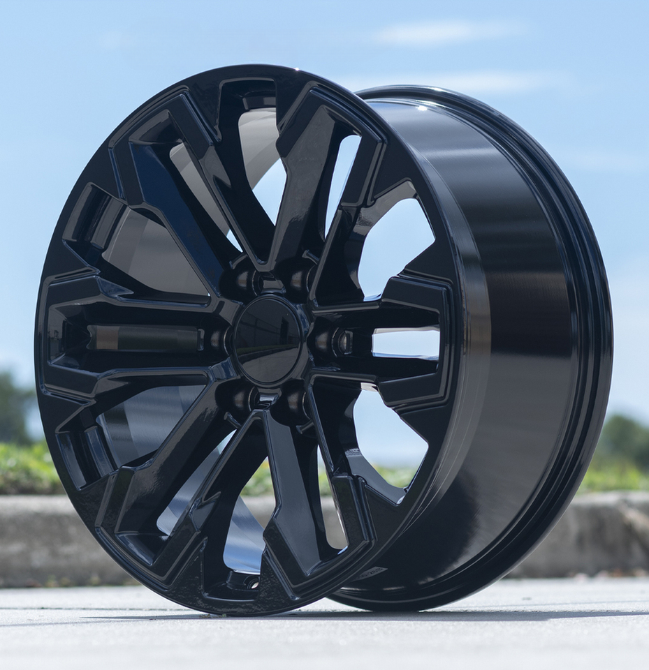 20x9" GLOSS BLACK TRAIL BOSS ZR2 WHEELS FITS CHEVY SILVERADO TAHOE 1999 ...