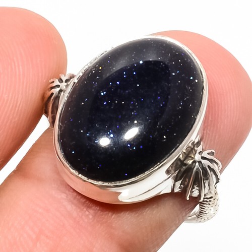 Blue Sunstone 925 Sterling Silver Israeli Ring s.7 R1187-53 | eBay