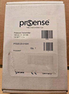 NEW-In Box, PROSENSE PTD25-20-0100H Pressure Transmitter 100 PSI 1/4" NPT Male | eBay