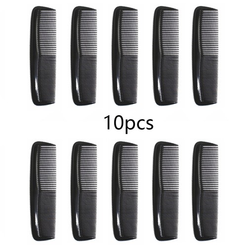 10PCS Pocket Hair Comb Mustache Combs Barber Comb 5" Unbreakable Black ...