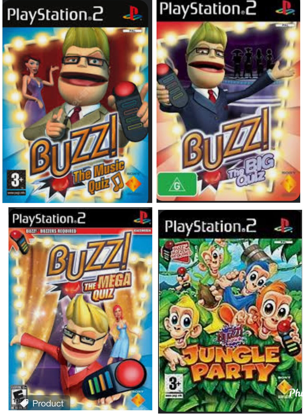 BUZZ SCEH-0005 Buzzer Game Controllers Mega Quiz PS2 PS3 PlayStation 4 ...