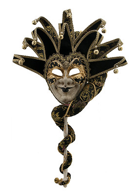 Mask from Venice Joker to Stick And 10 Spikes Black Golden Deco Top ...