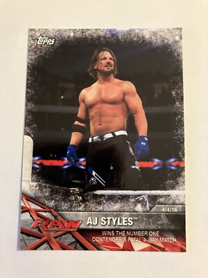 AJ Styles 2017 Topps WWE Road To Wrestlemania #73 WWE RAW | eBay