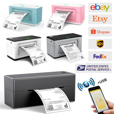 MUNBYN Bluetooth/USB 4x6 Thermal Shipping Label Printer for UPS USPS ...