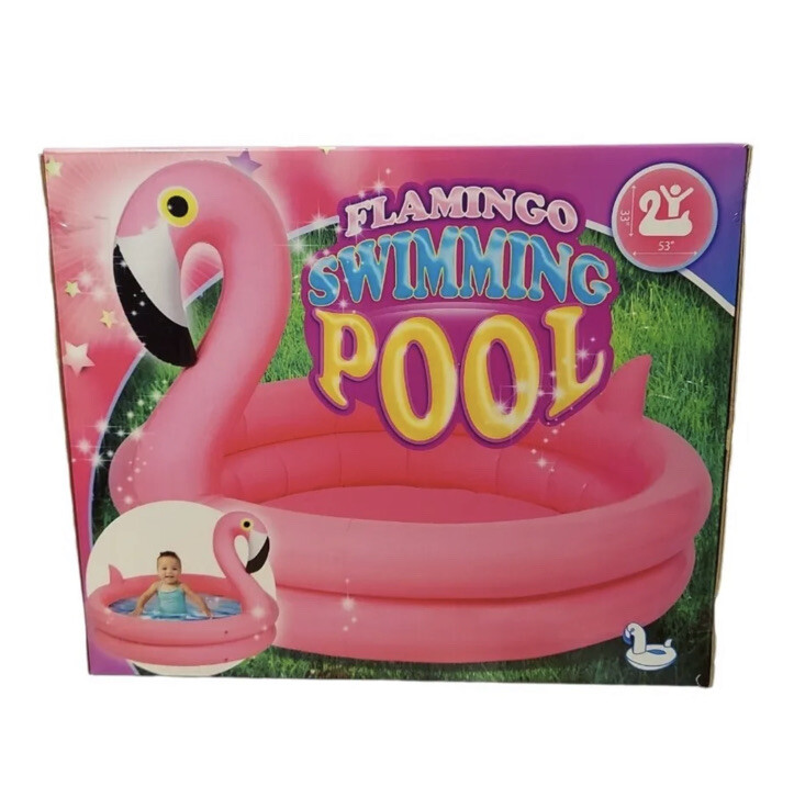 Splash Buddies Flamingo Inflatable Pool Kiddie Swimming Pool 53 x 49 X ...