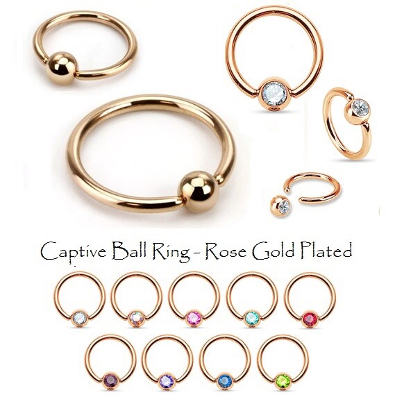 Captive Ball Ring - Cartilage Lip Tragus Top Upper Ear Earring Nipple ...