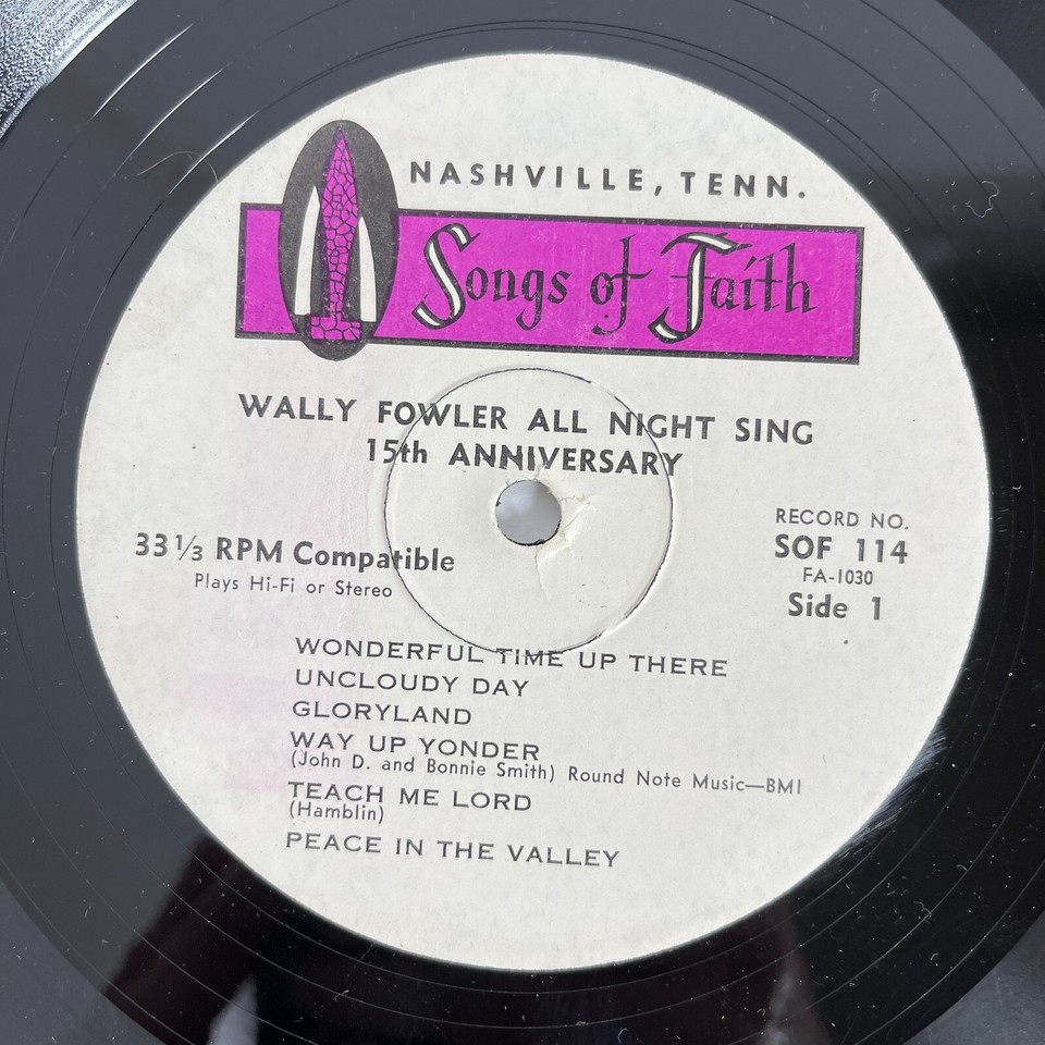 Wally Fowler's All Night Sing- 15th Anniversary Vinyl, LP Songs Of ...