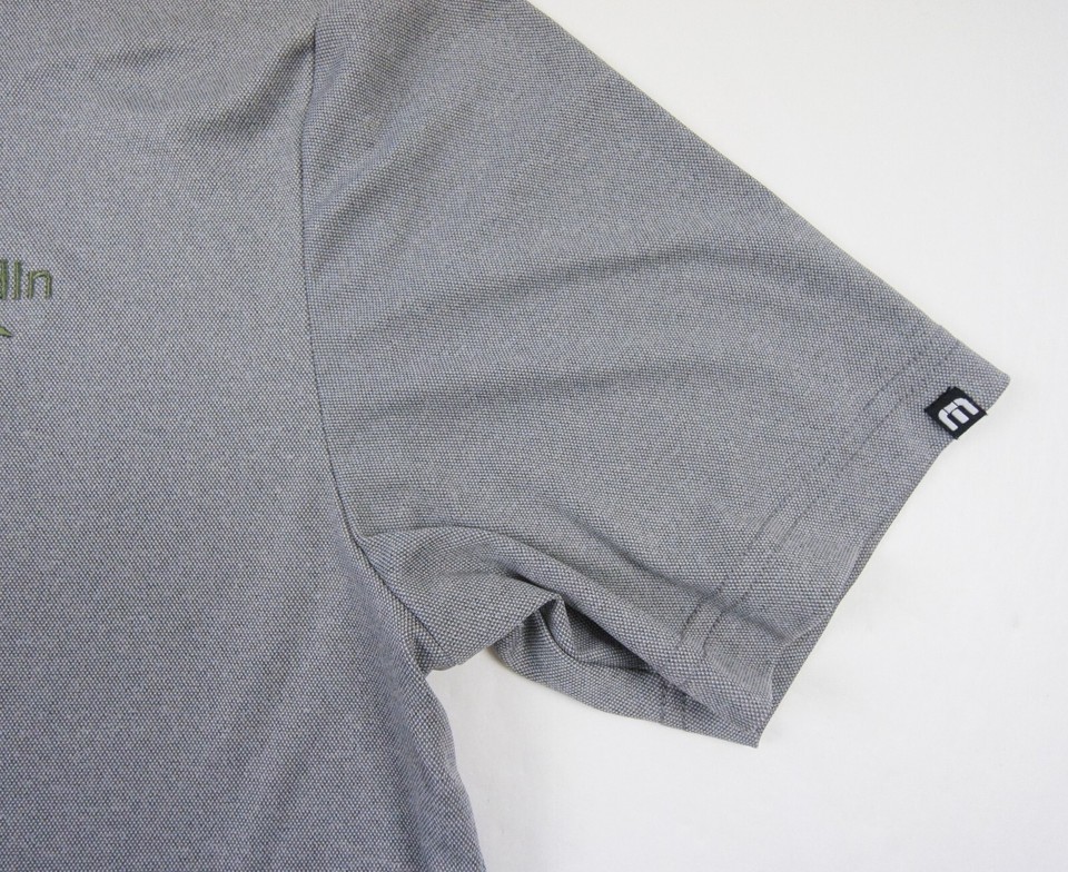Travis Mathew Shirt Mens Medium Gray Coto Performance Polo Collared ...