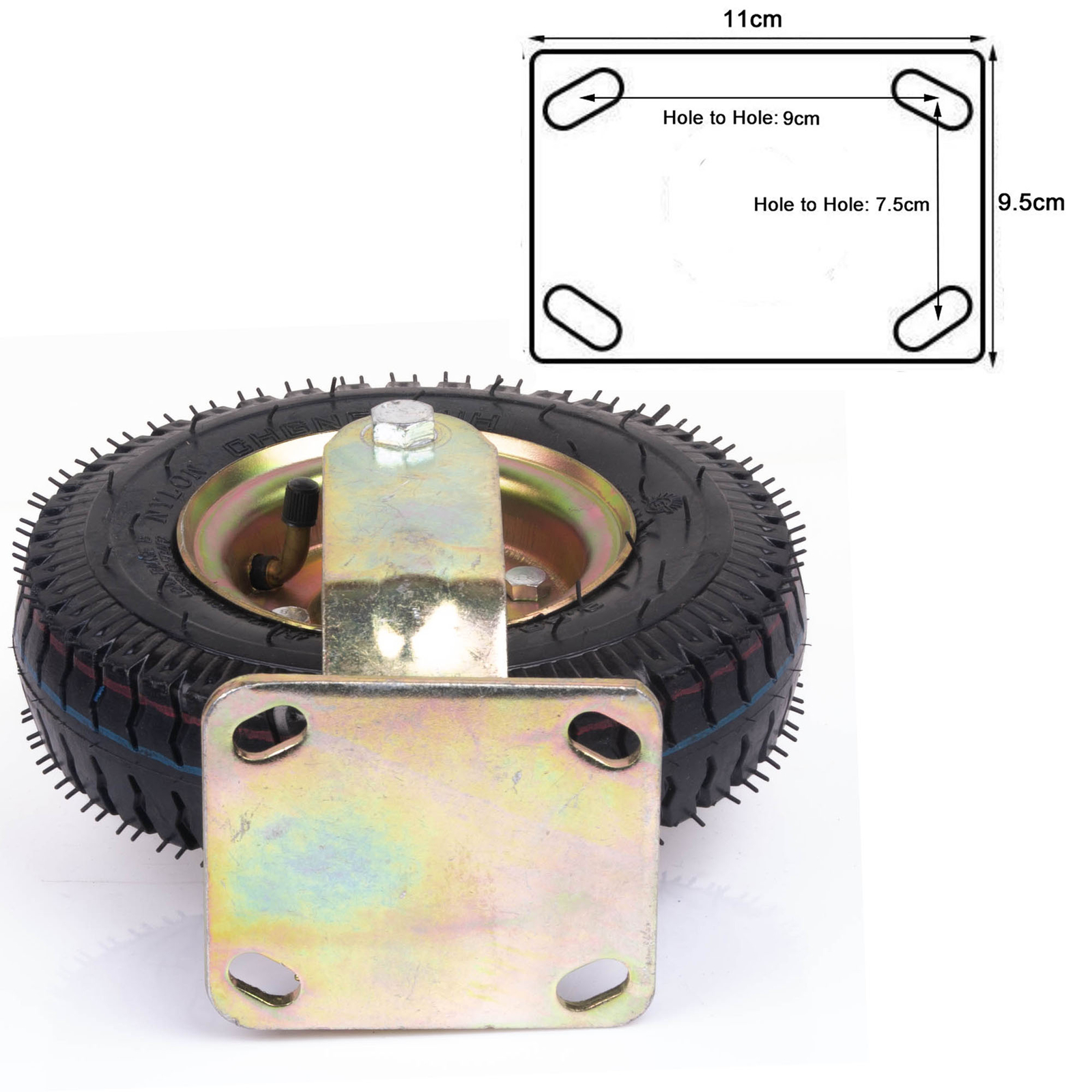 8 Inch Fixed Castor Caster Pneumatic Tyres Tyre Wheel Trolley Cart ...