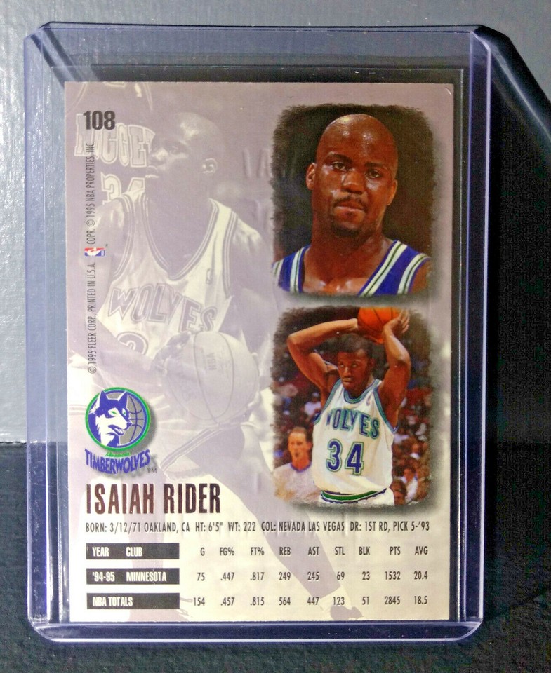 1995-96 Isaiah Rider Fleer Ultra Gold Medallion #108 Basketball Card | eBay