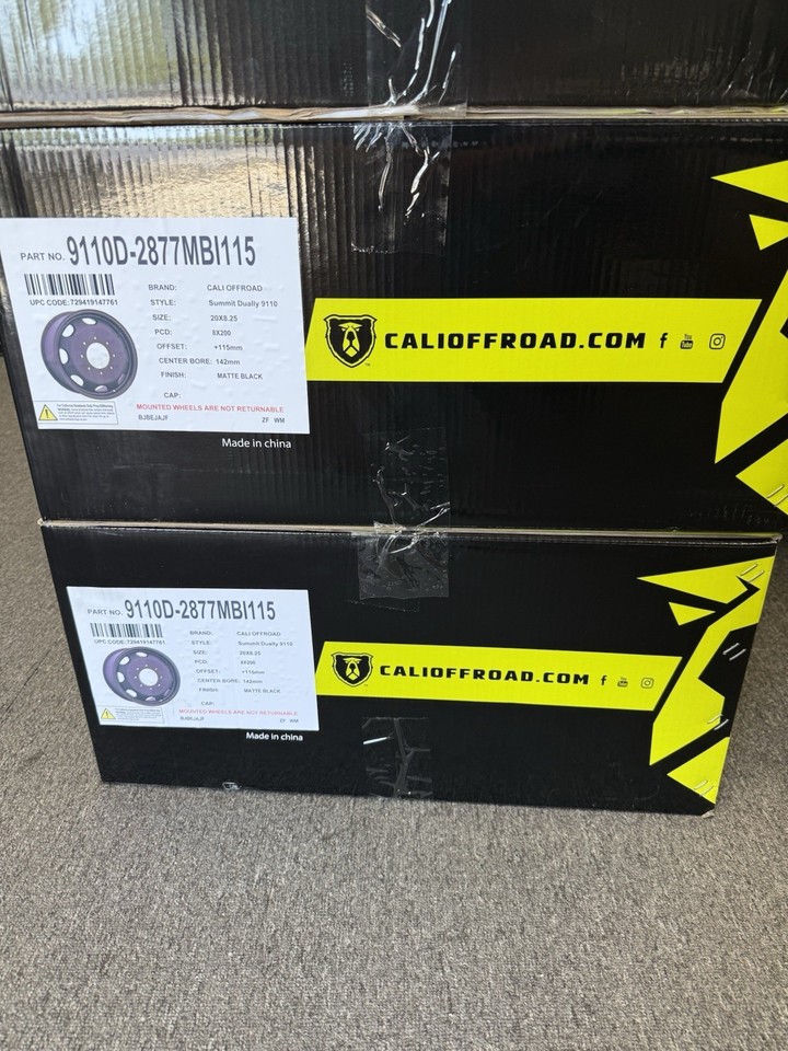 Set-6 Cali Off-Road Summit Dually 20x8.25 8x200 115mm Black Wheels 20 ...