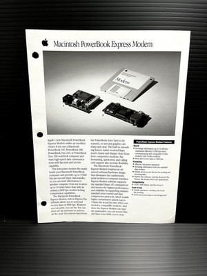 Apple Macintosh 1992 Powerbook Express Modem Catalog Pamphlets Rare ...