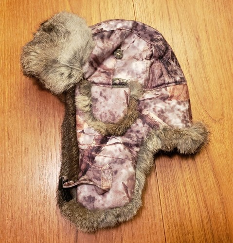 Mad Bomber *M* Cabelas Zonz Woodland Genuine Rabbit Fur Hunting Camo ...