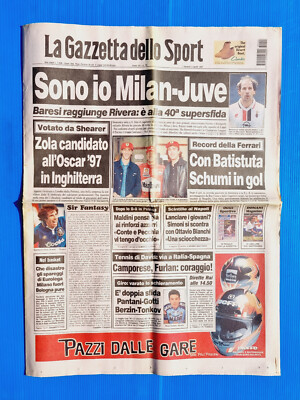 Journal Screen Sport 4 April 1997 Baresi-Zola-Schumacher-Batistuta-Rui ...