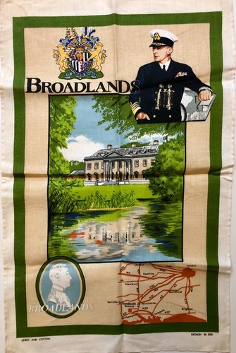 Vintage tea towel LORD LOUIS MOUNTBATTEN / BROADLANDS | eBay
