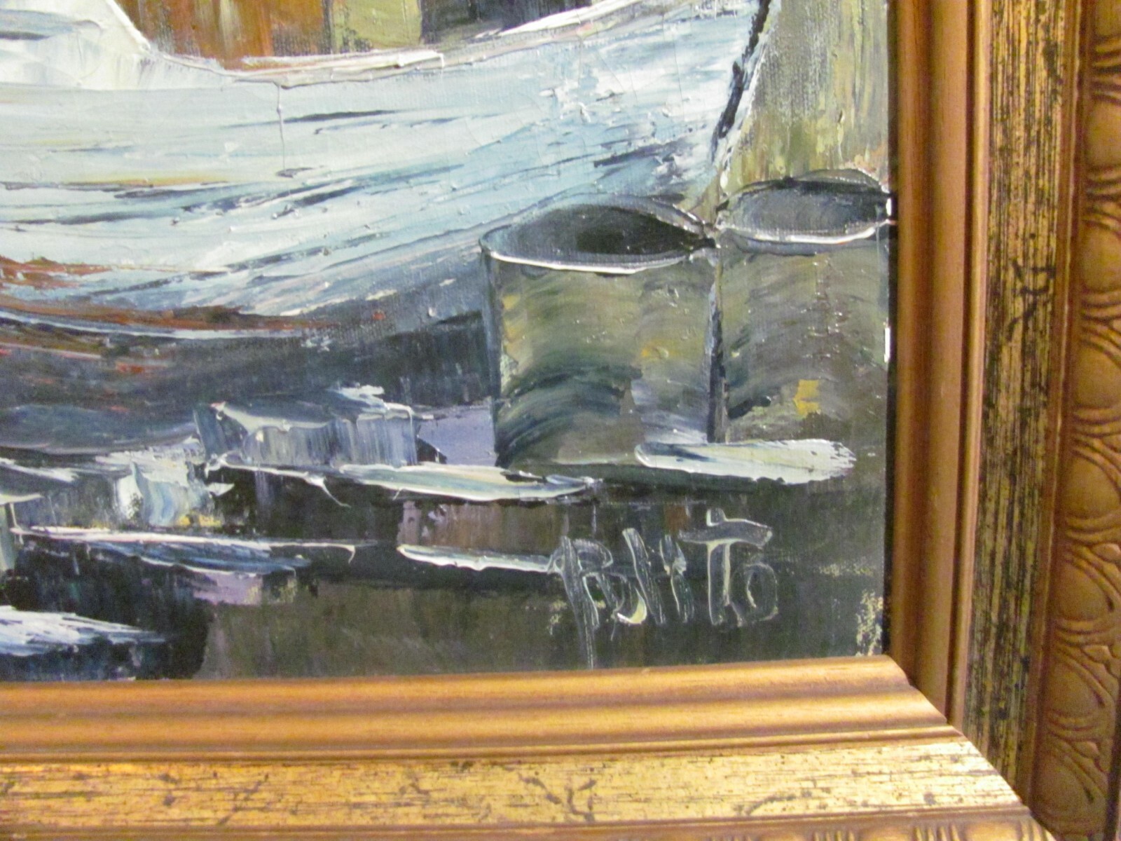 Francis Pulito (1920-2012) Connecticut Fishing Vessels in Drydock Oil ...