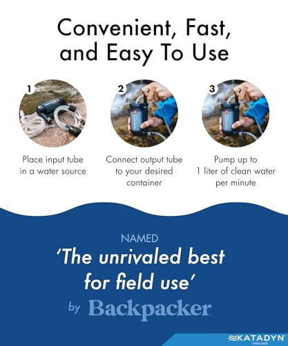 Katadyn Hiker Pro Hand Pump Water Filter for Backpacking, Camping ...