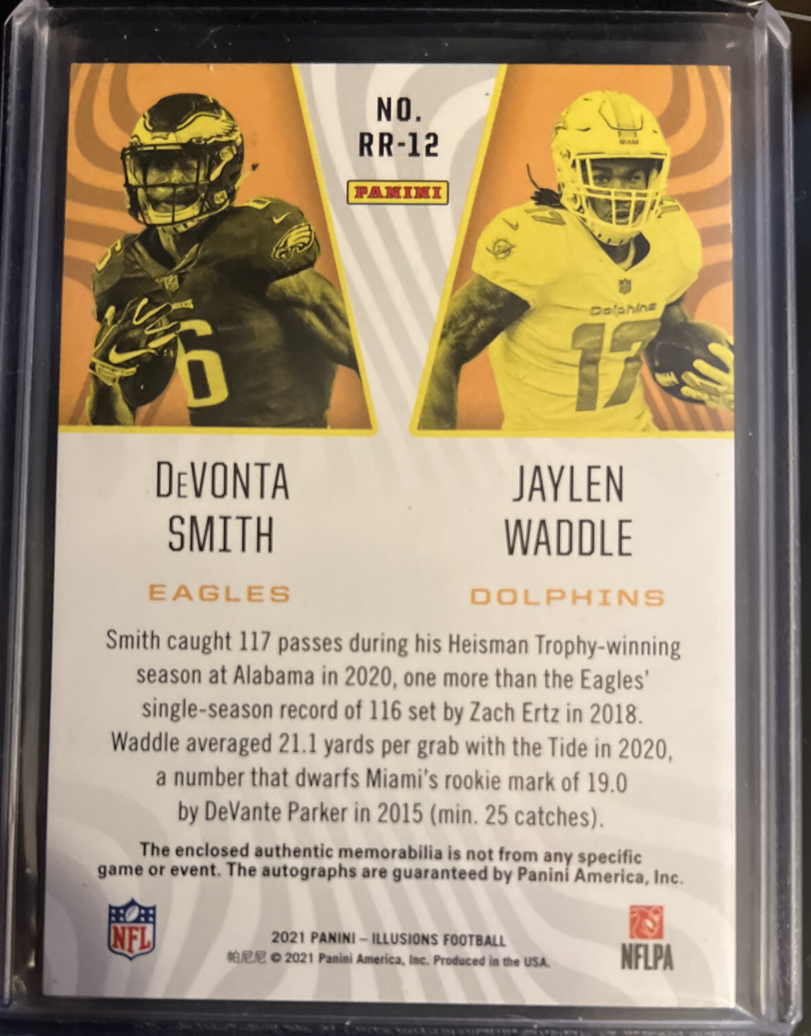 2021 Illusions DeVonta Smith Jaylen Waddle Rookie Reflections dual RPA ...