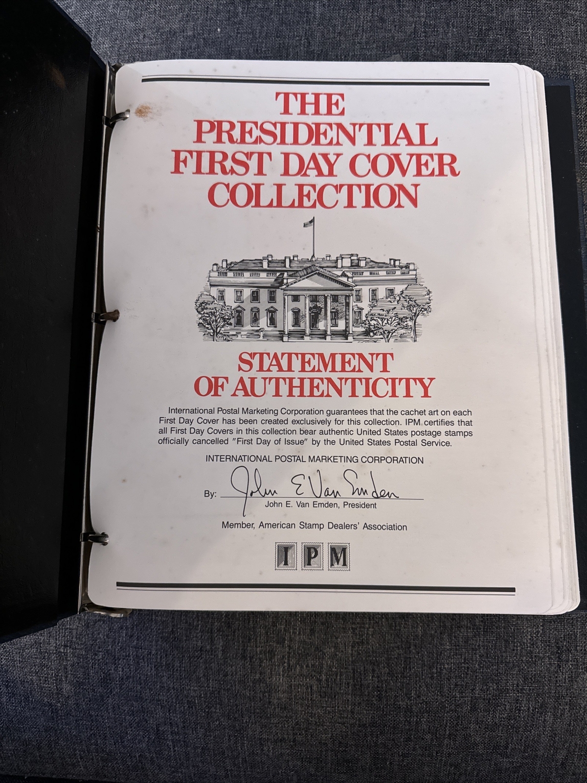 IPM The Presidential First Day Cover Collection stamp collection book ...