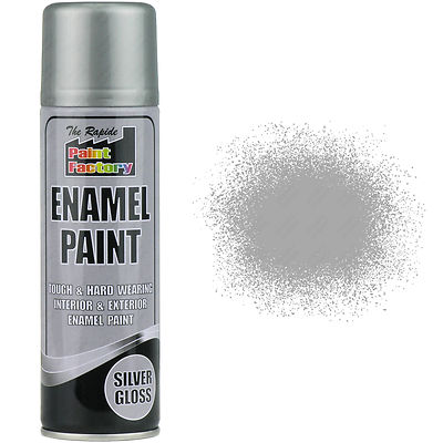 4 x Enamel Silver Gloss Paint Spray Aerosol 400ml Radiator Metal Wood ...