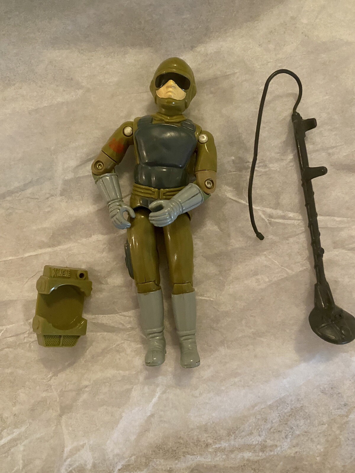 GI Joe 1983 Tripwire Figure with Mine Detector cord Sweeper & Accessory ...