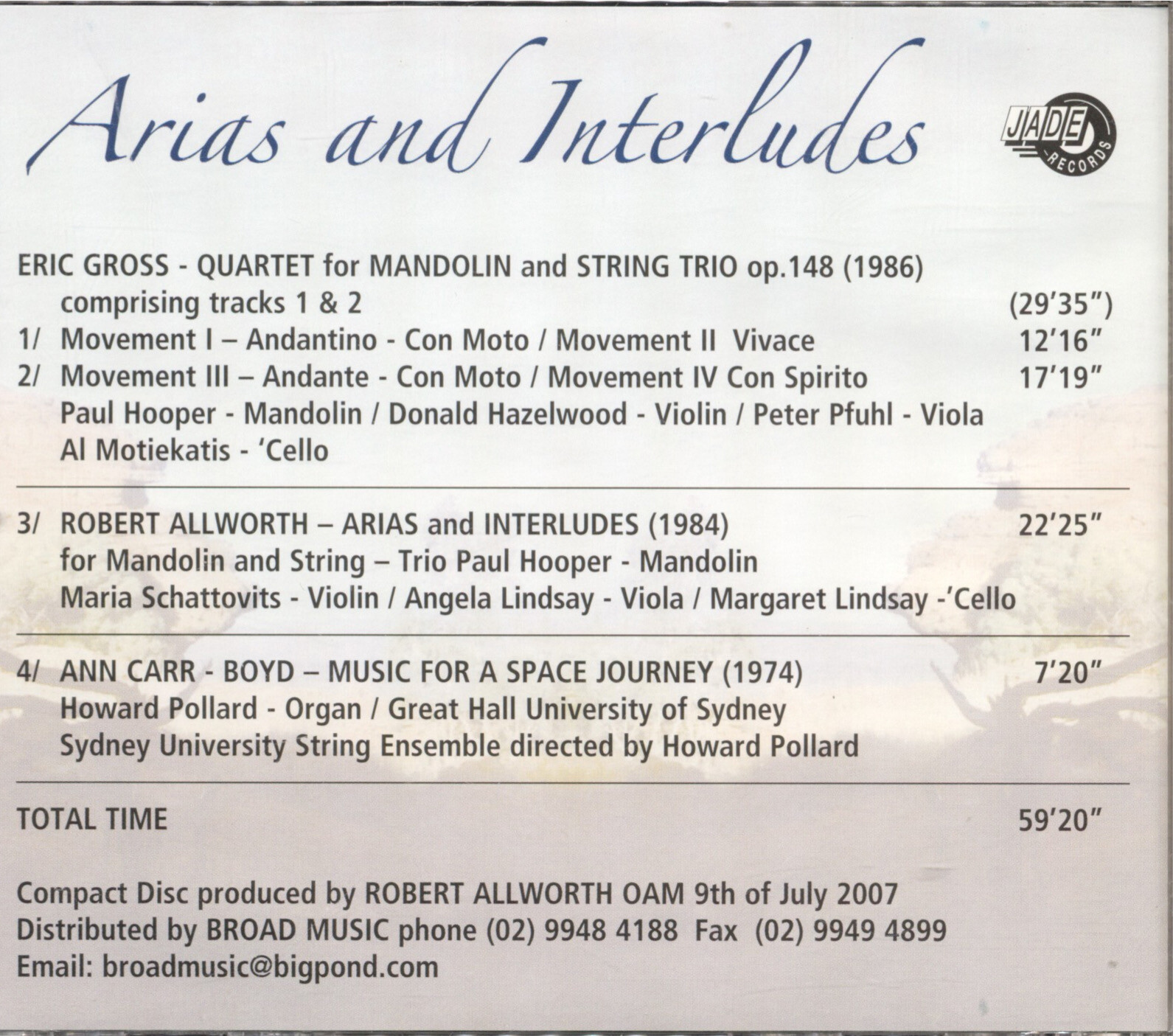 Arias and Interludes - Music of the Australian Composers CD | eBay