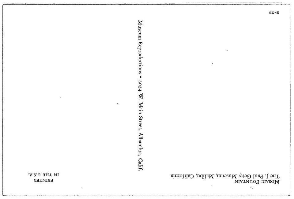 Mosaic Fountain, J. Paul Getty Museum Malibu, CA - Postcard | eBay