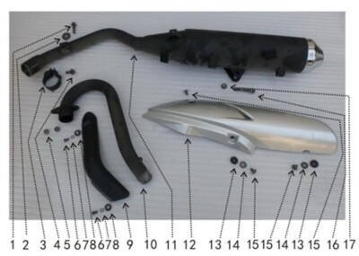 Hawk 250 Bolt 1pcs, muffler and frame (Please see #11 for image) | eBay