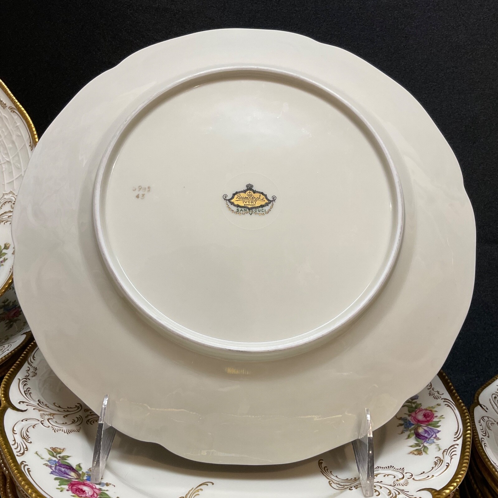 Hand Painted German Dinnerware Service for 12 Rosenthal Diplomat 123 Pc ...