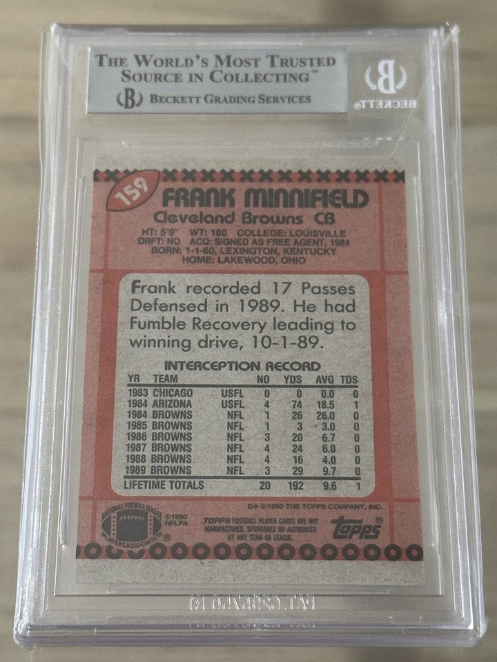 Chipper Jones 1991 Topps (Football Back) BGS 9 Mint - Chipper’s Rarest ...