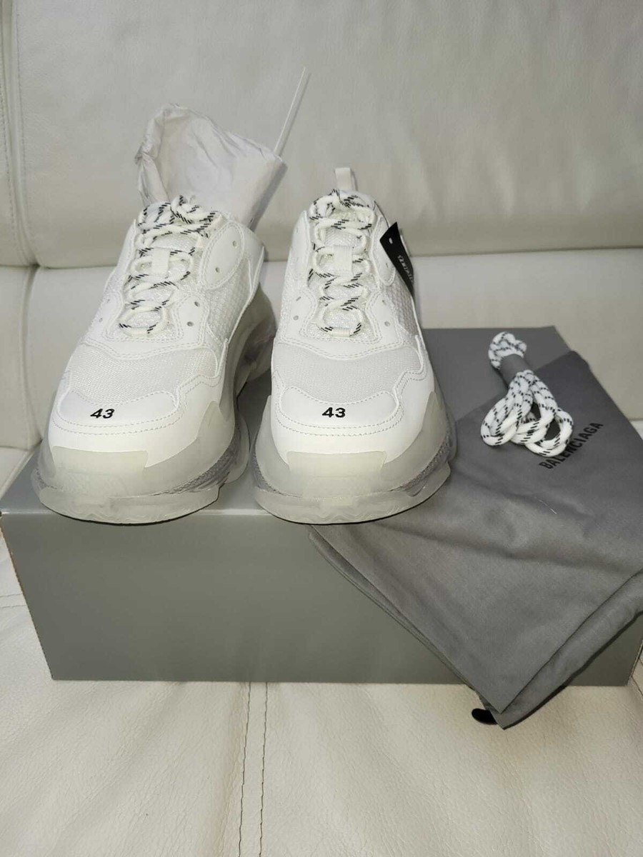 BALENCIAGA Triple S Men's White Clear Sole Sneakers New | eBay BALENCIAGA Triple S Men's White Clear Sole Sneakers New | eBay