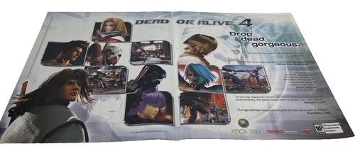 Dead or Alive 4 Xbox 360 2005 Print Ad/Poster Official Fighting DOA4 ...
