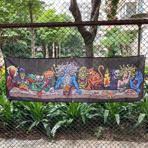 Santa Cruz Skateboard Last Supper Flag Neptune Rob Roskopp Slasher ...