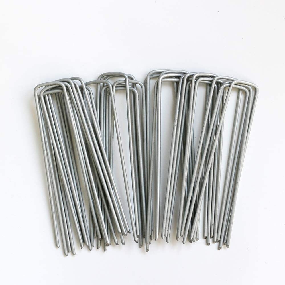 100 pcs rust proof galvanized 6in Landscape Sod Staples,Weed Barrier ...
