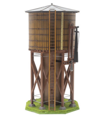 O Scale Railroad Water Tower with Moving Spigot Arm Grass Base and Dog ...