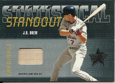 2002 Leaf Rookies & Stars Statistical Standouts Material Super J D Drew ...