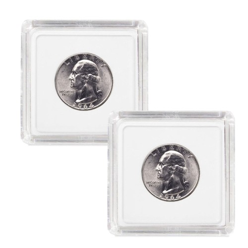 (2) BCW 2X2 Hard Plastic Coin Snap Holders QUARTER Size 24.3mm ...