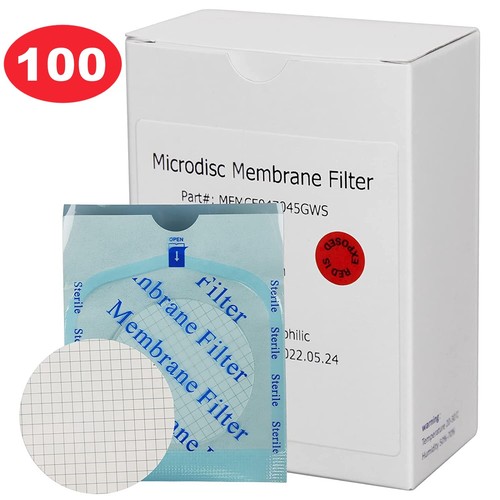 Sterile MCE Membrane Filters w/ Absorbent Pads Black Grid 47mm, 0.45um ...