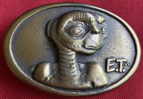 E.T VINTAGE BELT BUCKLE 80’s MOVIE ALIEN UFO SCI-F FILM LICENSED ...