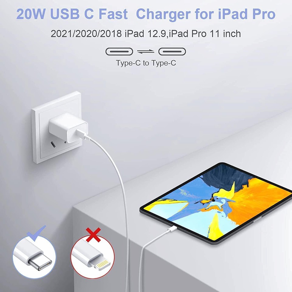 iPad Fast Charger,iPad Pro Charger,iPad Charger Fast Charging USB C ...